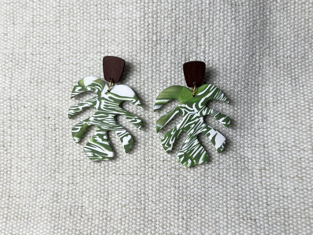 The Palm Tree | Tropical Polymer Clay Earrings - Etsy