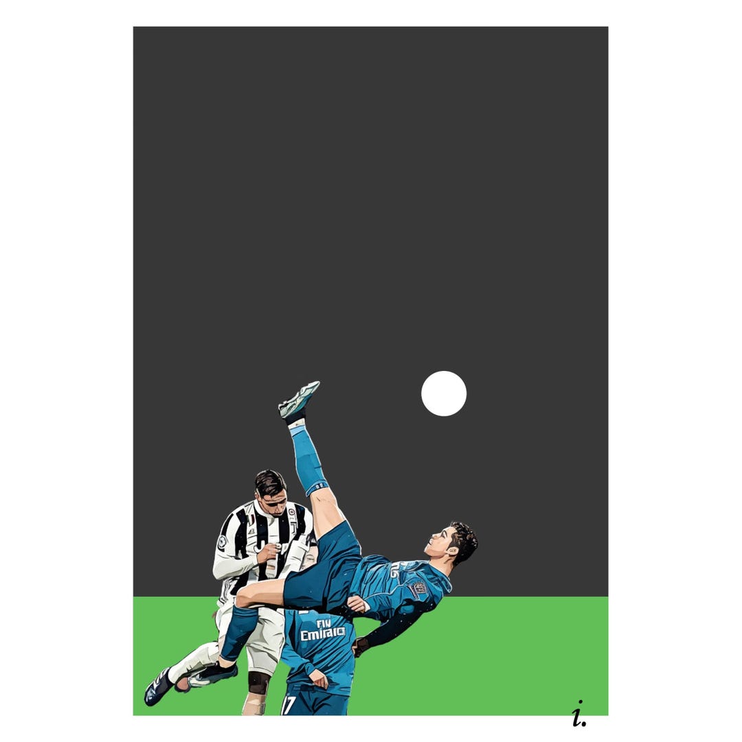 Cristiano Ronaldo Overhead Kick Print Vs Juventus - Iconic Football ...