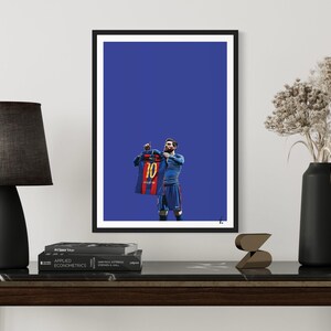 Lionel Messi 500th Barcelona Goal Celebration Digital Print - Iconic ...