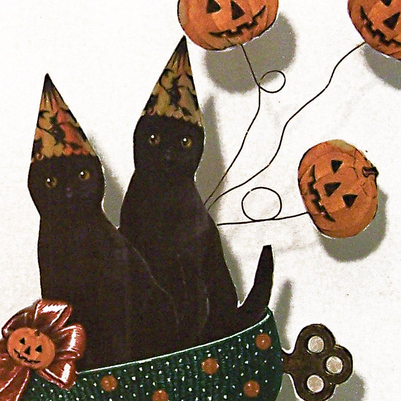 Black Cat Clip Art Halloween Printables Paper Puppets - Etsy