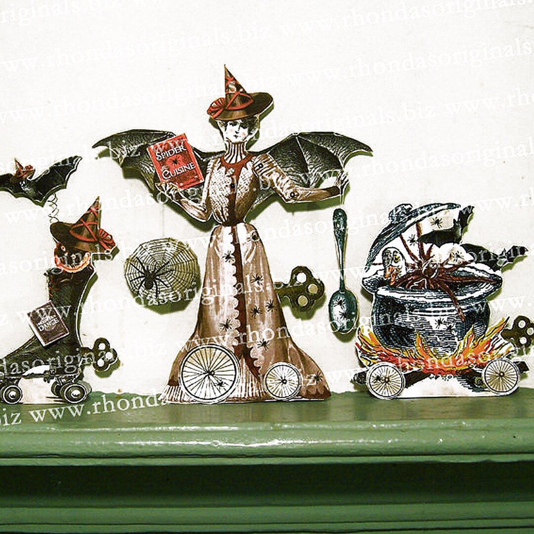 Halloween Paper Puppets - Paper Dolls Printable - Witch Clipart ...