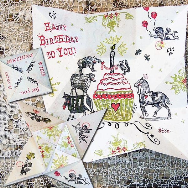 Origami Birthday Card - Etsy UK
