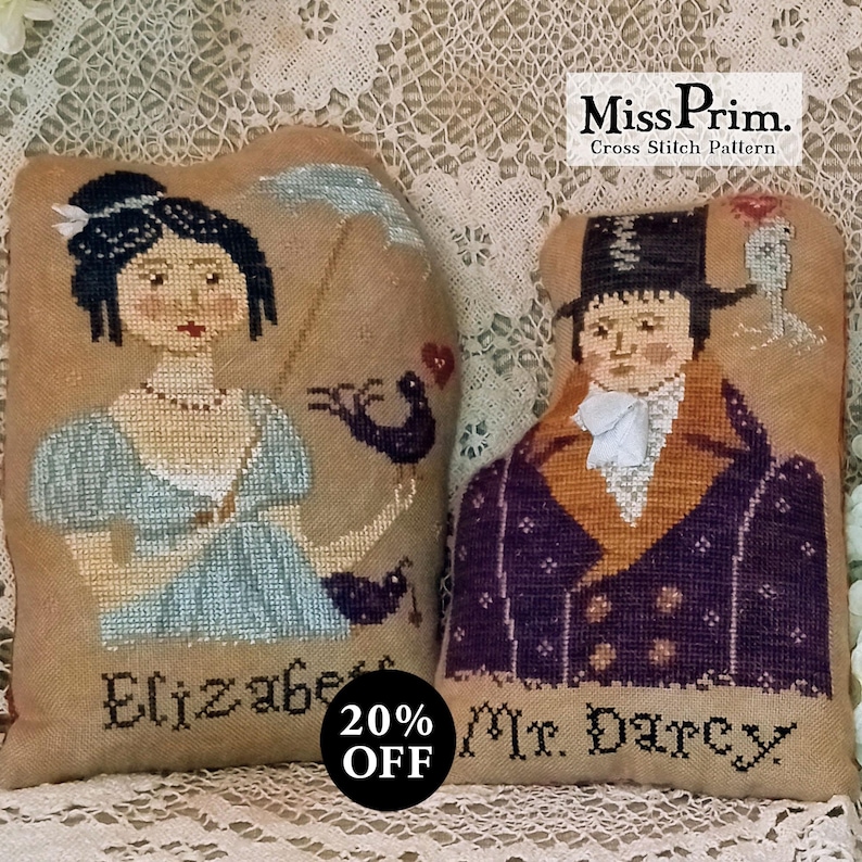 Pride and Prejudice Cross Stitch Pattern – Mr. Darcy & Elizabeth Bennet ...
