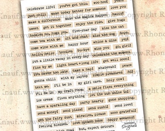 Printable Positive Words Phrases Digital Download Collage - Etsy