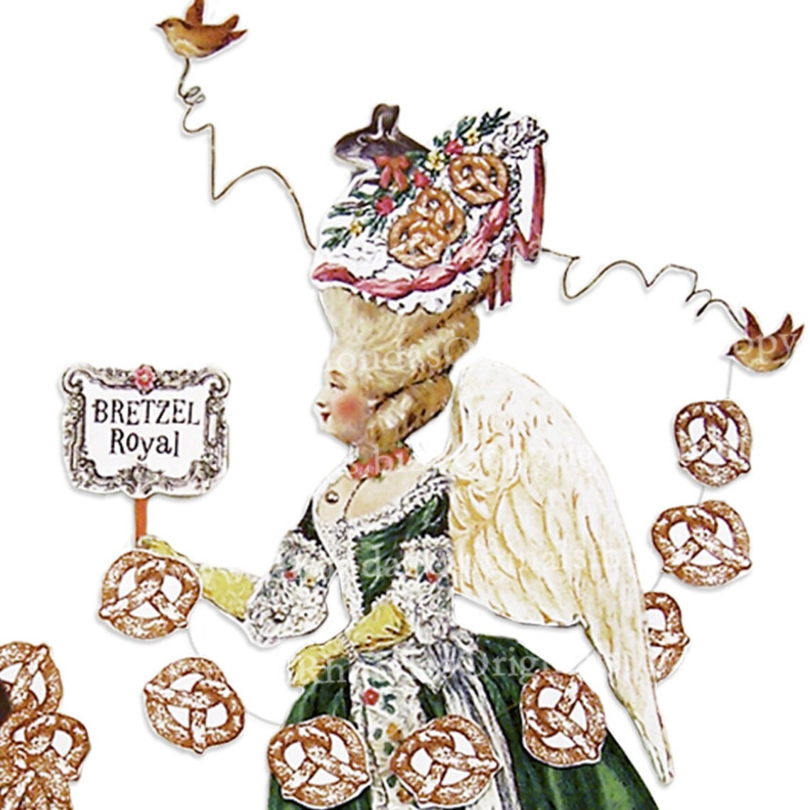Easter Ornament - Pretzel Angel Paper Doll INSTANT Download - Printable ...