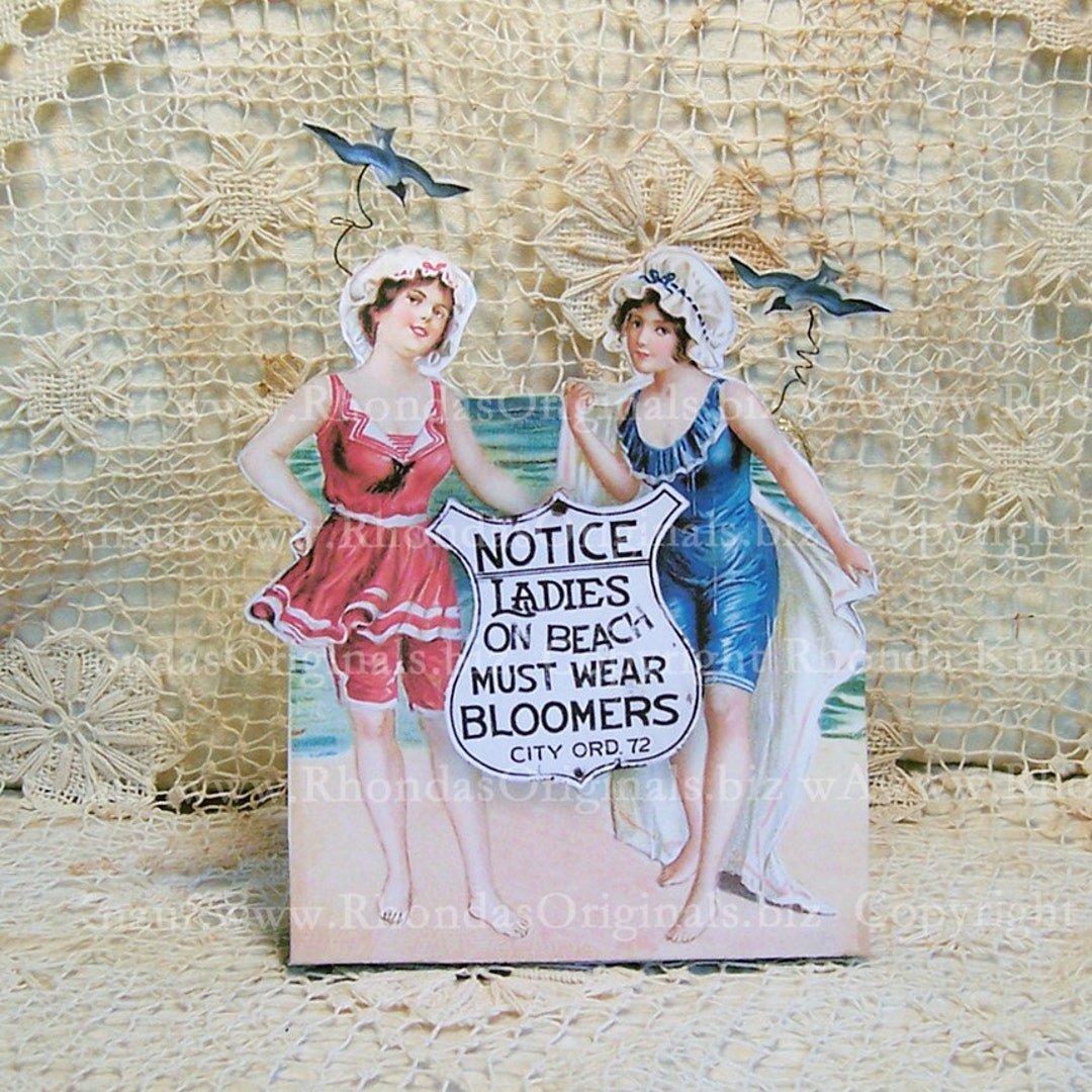 Digital Beach Party Invitation and 3D Funny Bloomer Bathing Beauties ...