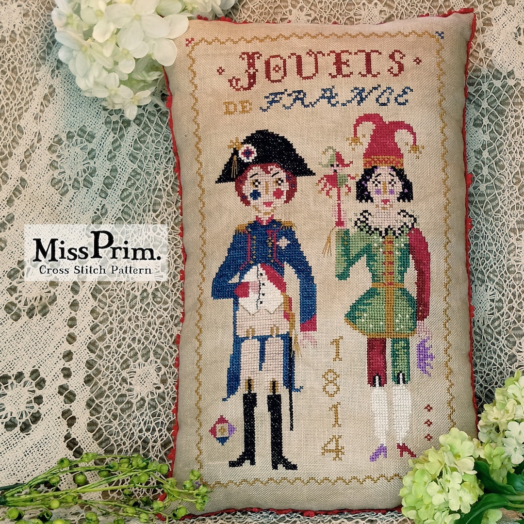 French Cross Stitchpattern, Soldier Boy & Jester Doll Pillow ...