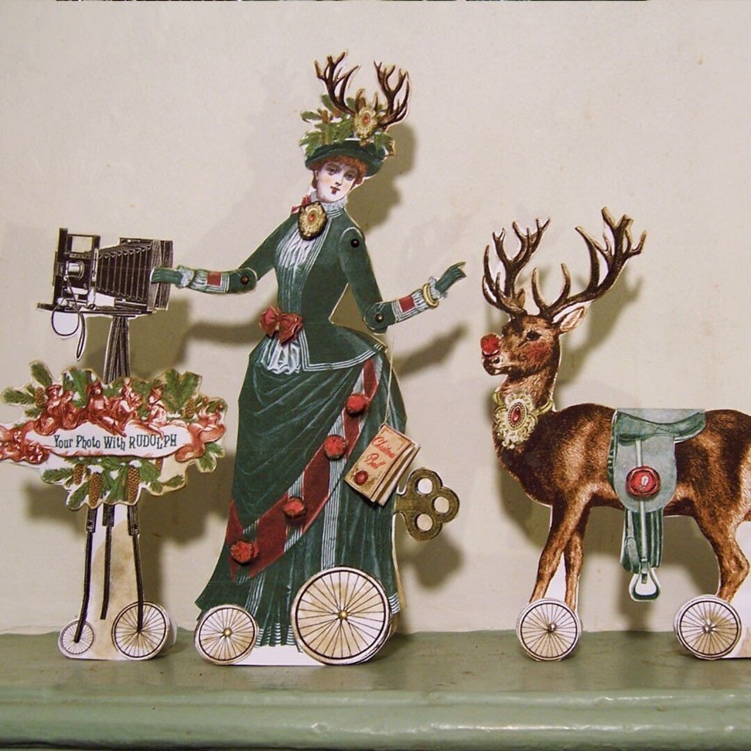 Christmas Decoration Paper Doll - INSTANT Download - 3D Greeting Card ...