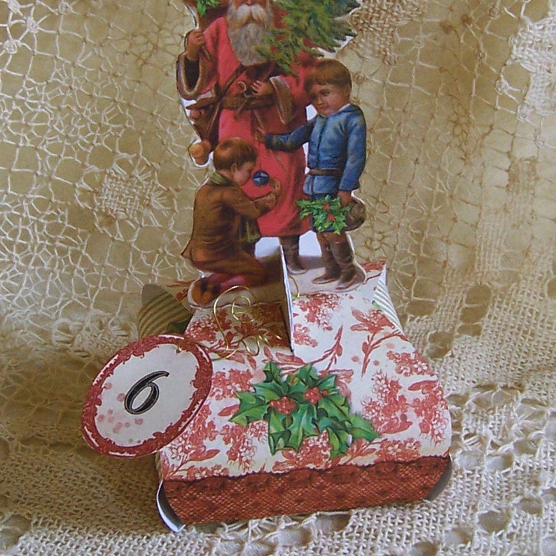 Advent Box, Santa Gift Box, Christmas Countdown Small Favor Boxes ...