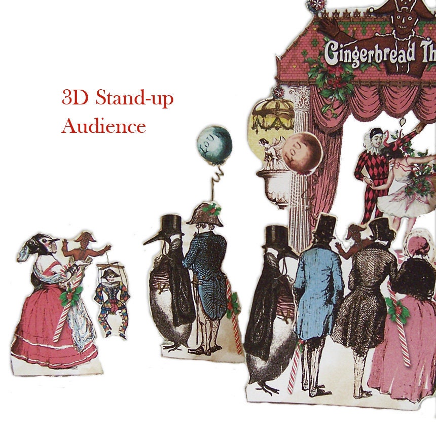 Printable Digital 3D Paper Theater Christmas Gingerbread | Etsy