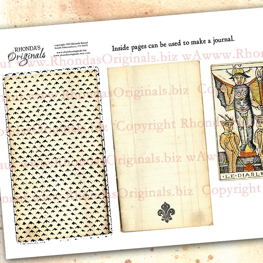 Halloween Clip Art Printable Journal Pages Vintage Digital - Etsy