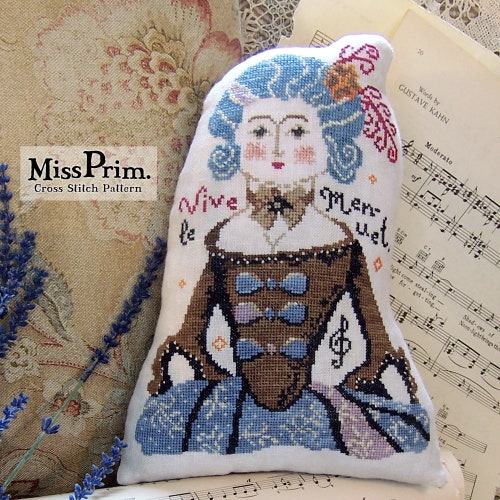 Kitty Cross Stitch Pattern Miss Prim X-stitch PDF Pillow - Etsy