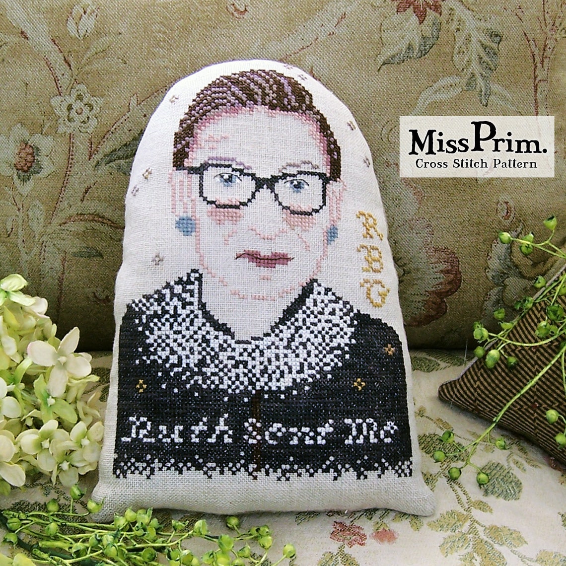 RBG Embroidery, Ruth Bader Ginsburg Cross Stitch Pattern, PDF Download ...