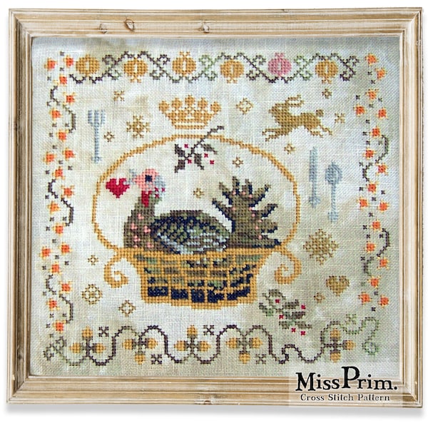 Miss Prim Turkey Cross Stitch - Etsy