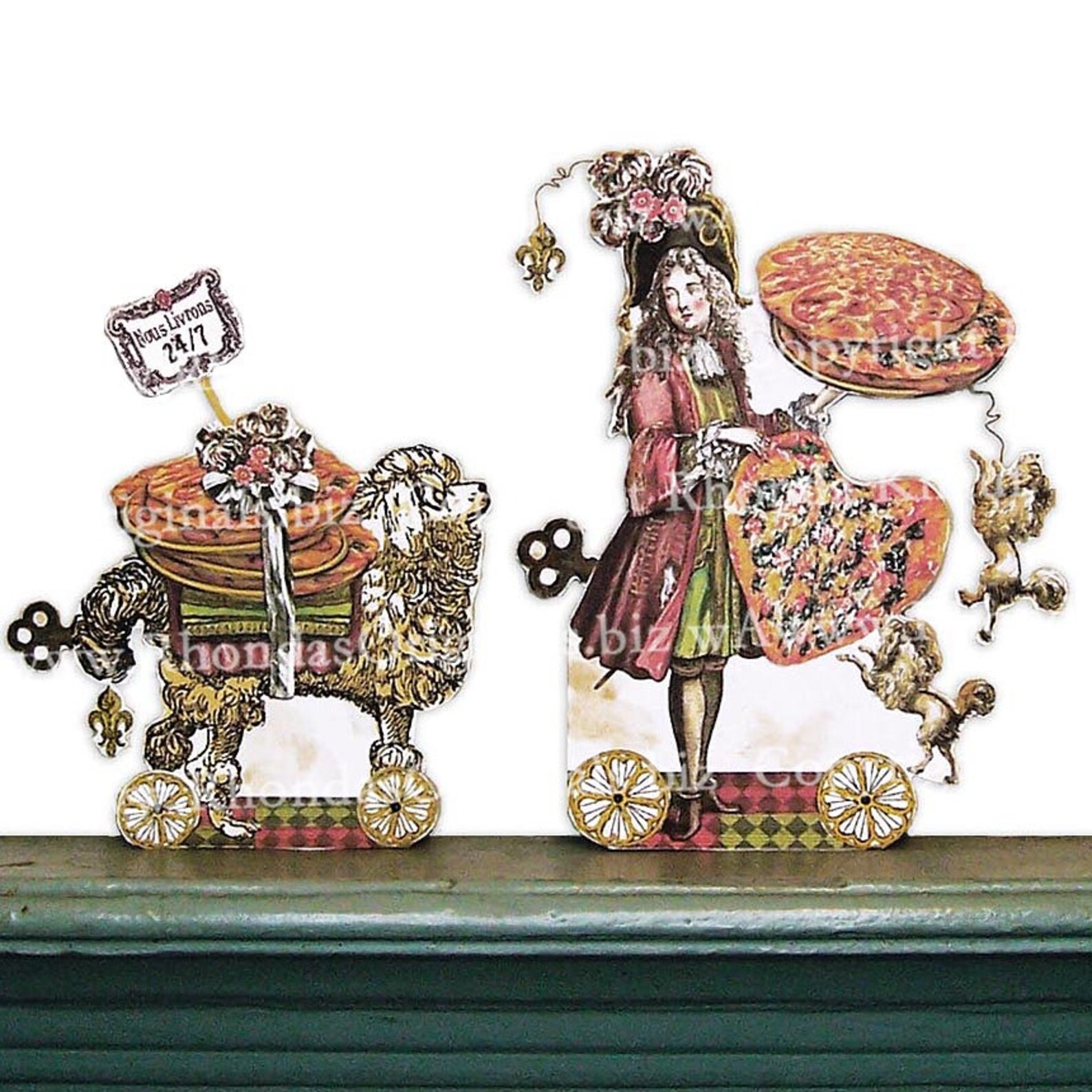 Printable Paper Dolls Pizza Man and Poodle Clipart Digital | Etsy