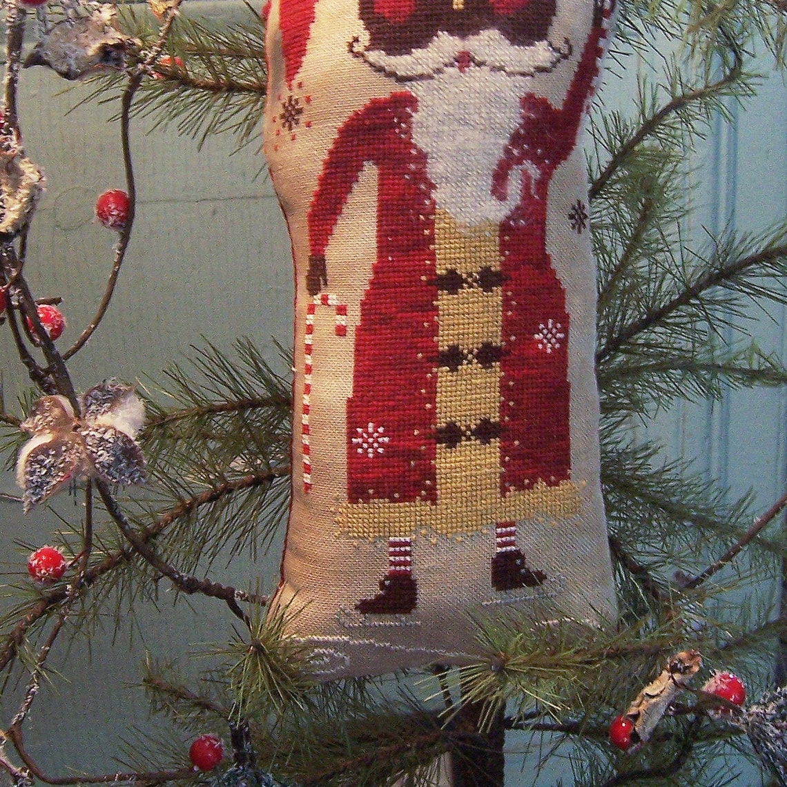 Black Santa Claus Cross Stitch Pattern Farmhouse Christmas - Etsy