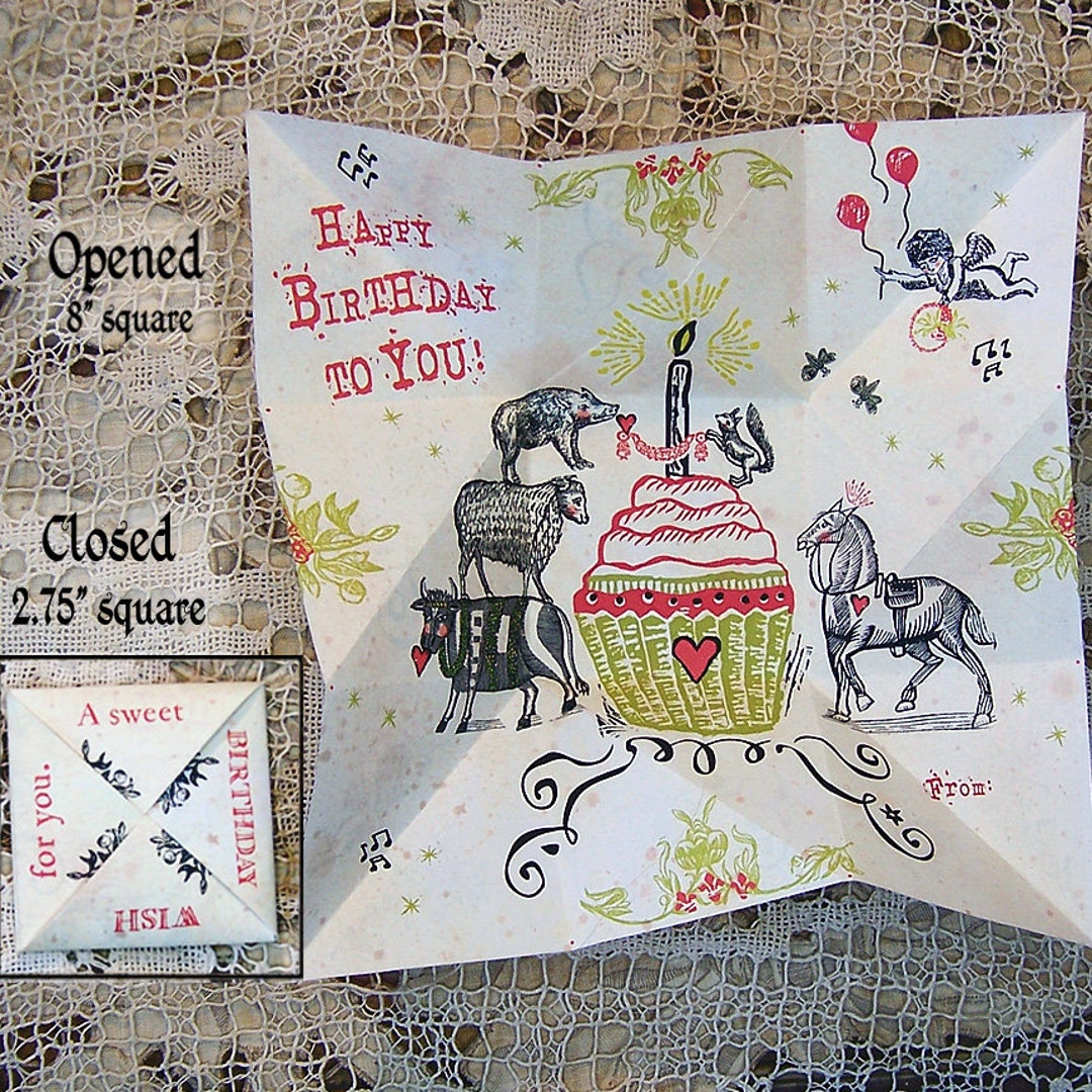 Kids Birthday Card - Teacher Student Classroom Birthday - DIY Origami ...