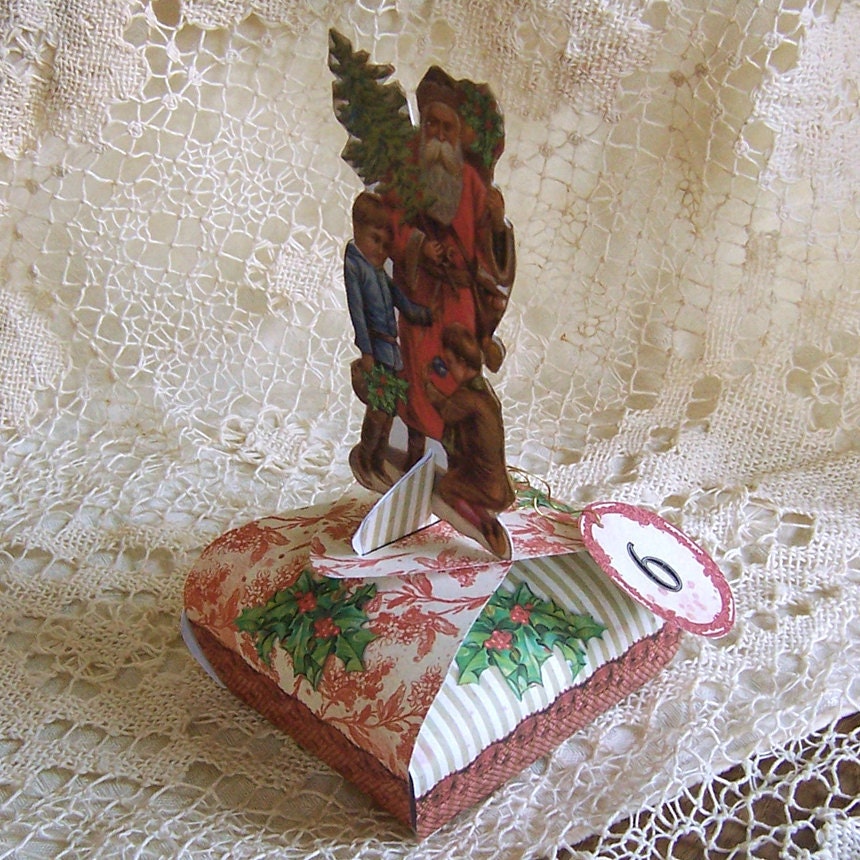 Advent Box, Santa Gift Box, Christmas Countdown Small Favor Boxes ...