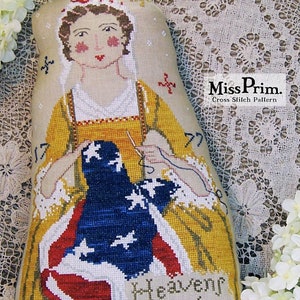 Betsy Ross Colonial Cross Stitch - Primitive Americana Cross Stitch ...