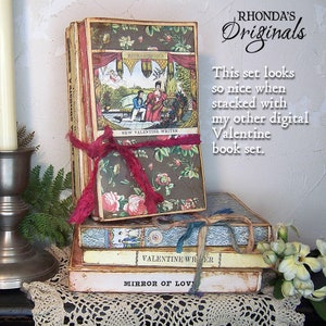 Valentine Book Stack, Digital Download Book Cover, Valentine's Day ...
