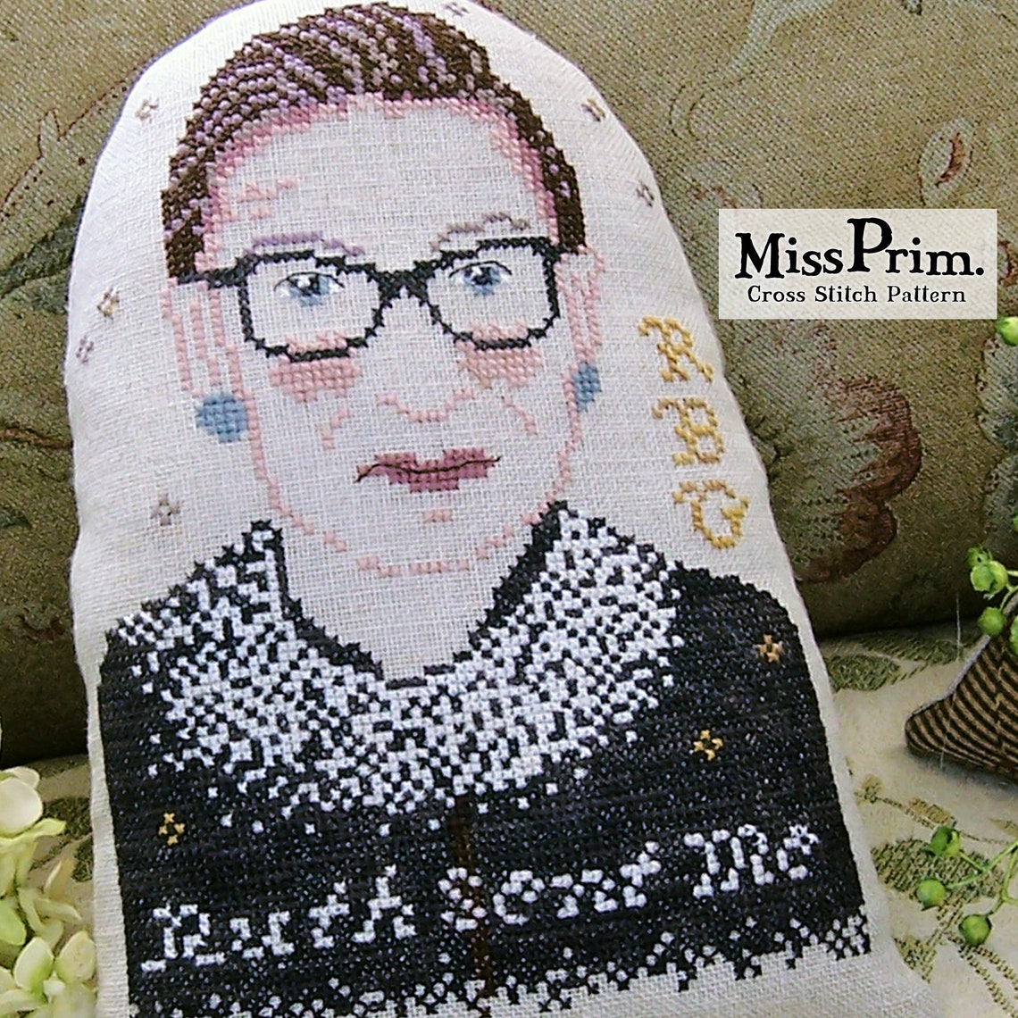 RBG Embroidery, Ruth Bader Ginsburg Cross Stitch Pattern, PDF Download ...