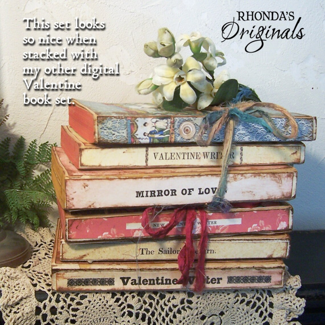 Valentine Decor Book Stack Romantic Images Couple Clipart | Etsy
