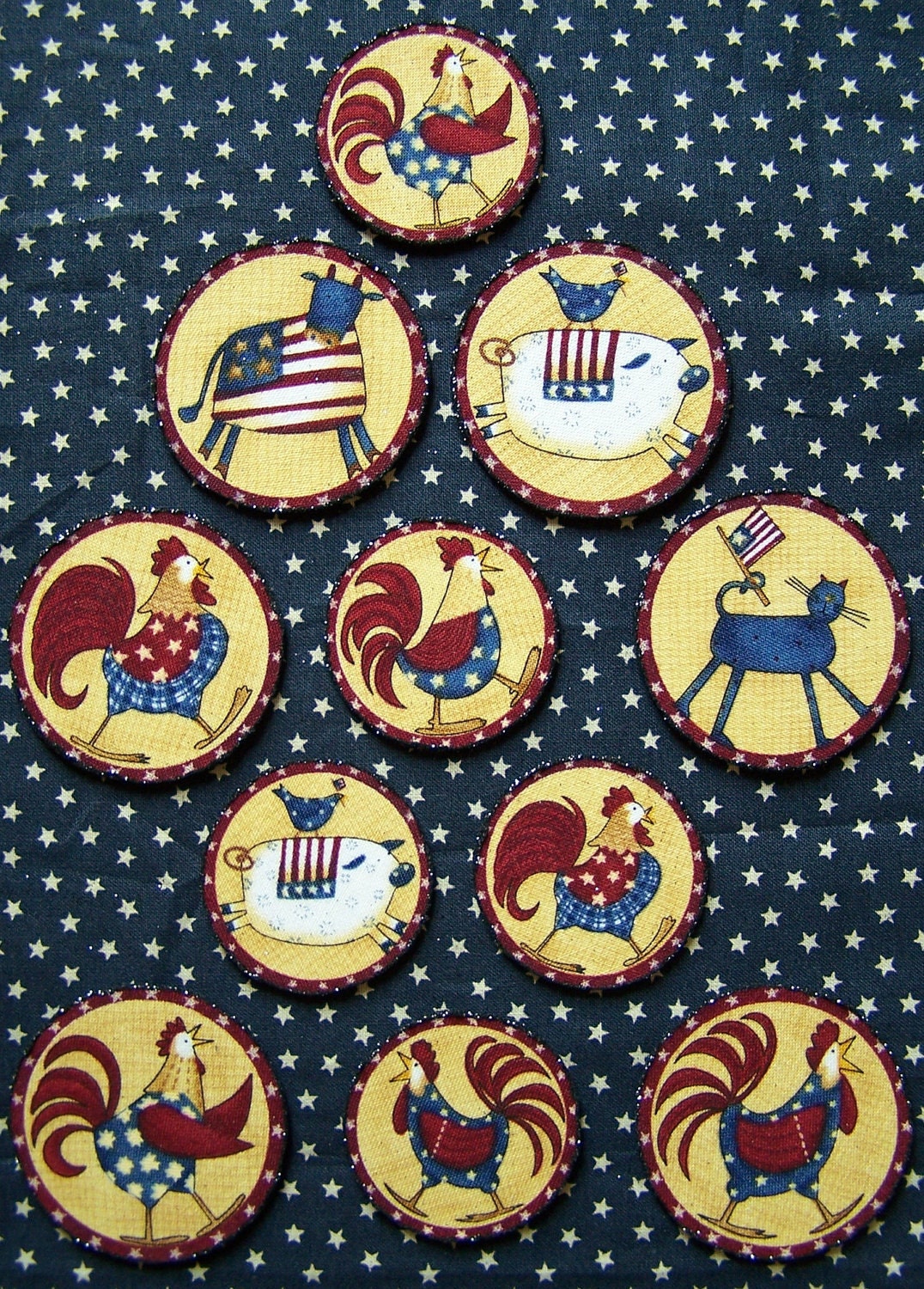 Set of 11 Primitive Patriotic Fourth of July Pins Americana | Etsy