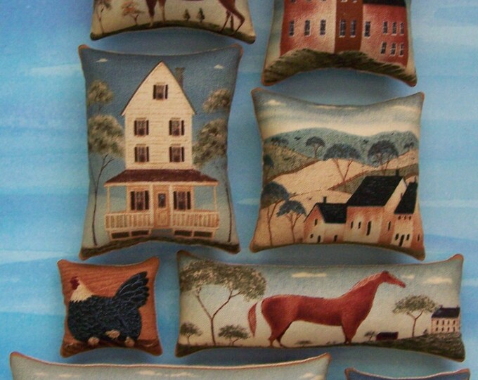 Set of 8 Primitive Folk Art Themed Ornies Free Shipping - Etsy