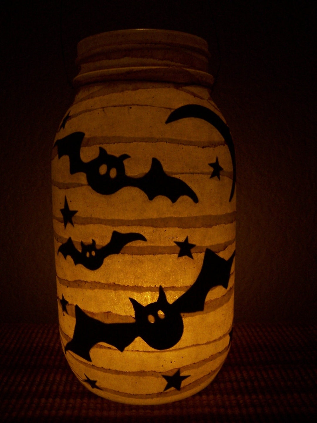 Grungy Primitive Halloween Bat Lantern Light Luminary Centerpiece ...