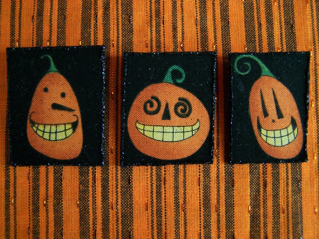 Set of 3 Halloween Primitive Pumpkin Pins - Etsy
