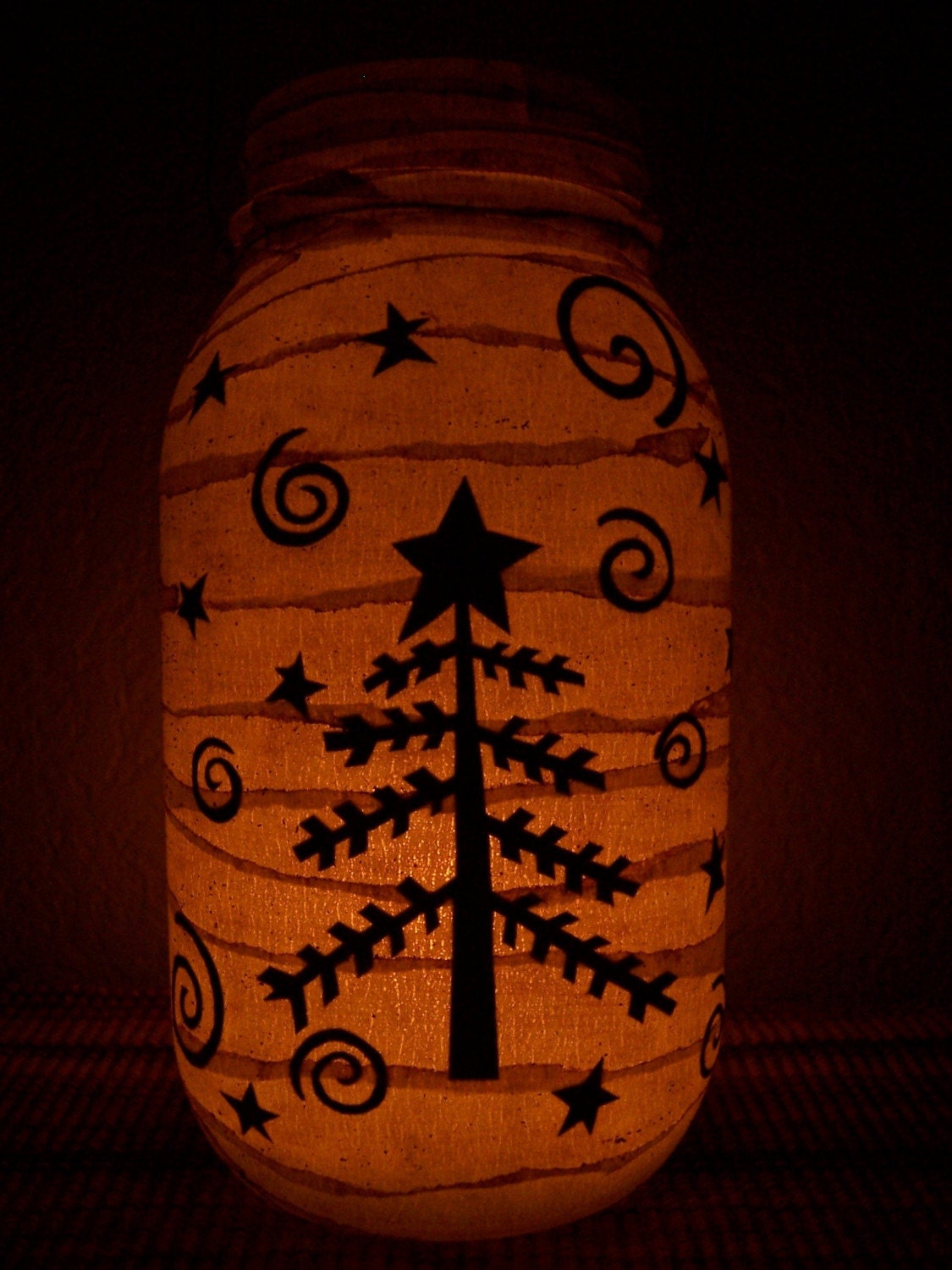 Grungy Primitive Christmas Tree Lantern Light Luminary Table - Etsy