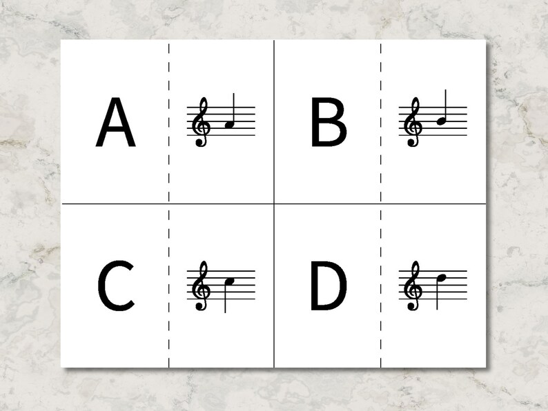 Music Note Flashcards, Treble Clef Flash Cards, PDF Download - Etsy