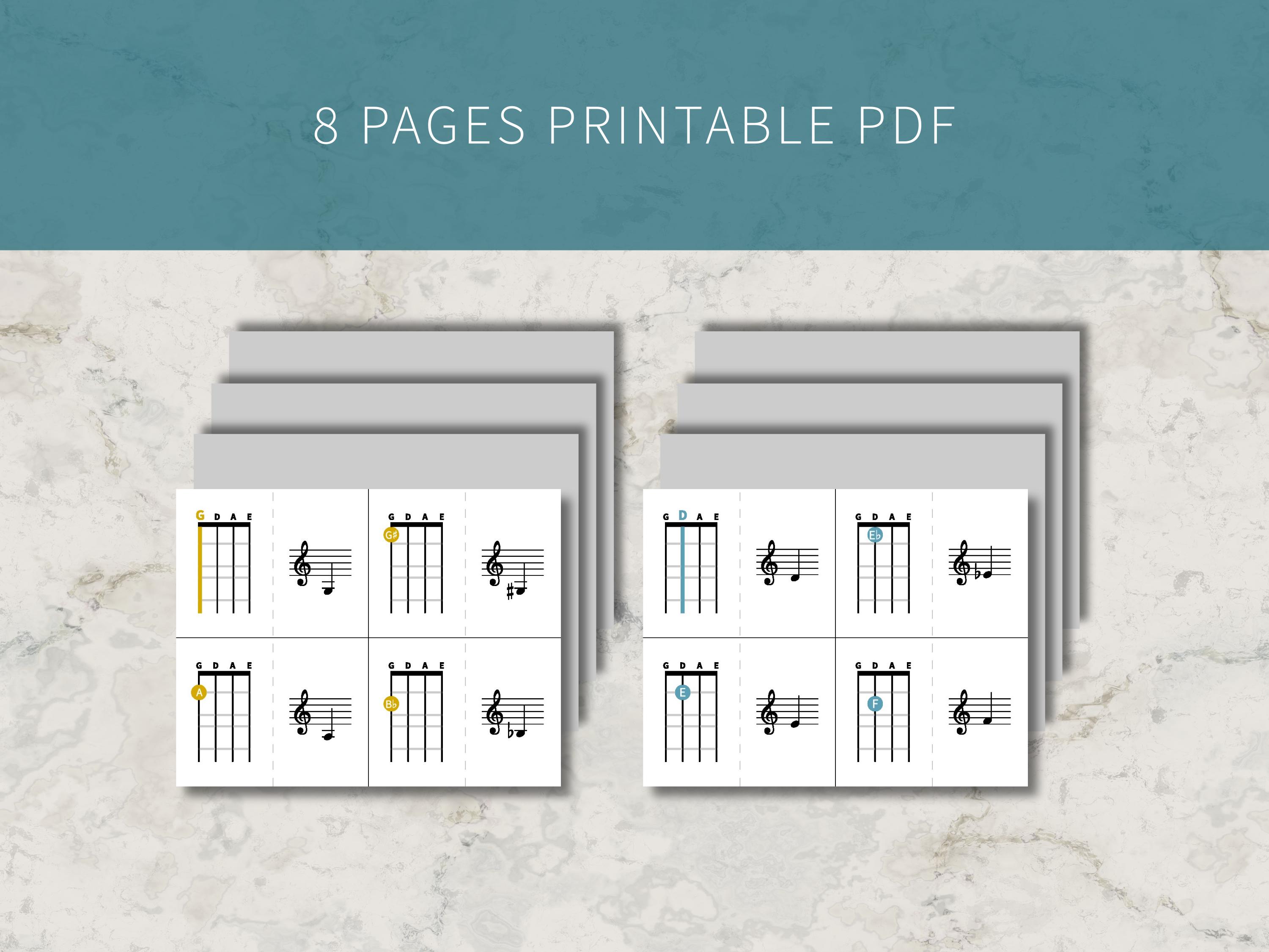 Violin Flashcards Treble Clef, First Position Flash Cards, Fingerboard ...