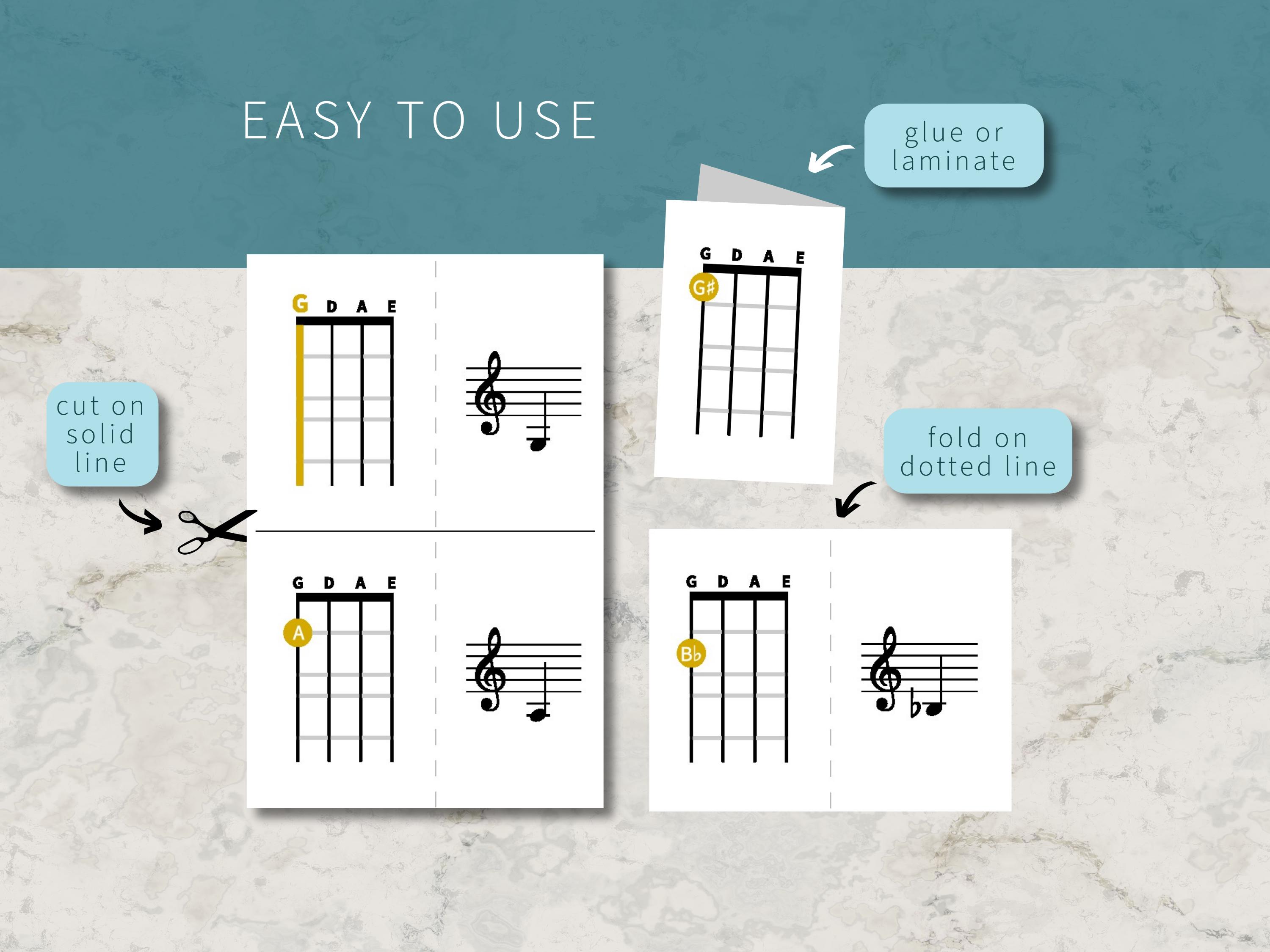Violin Flashcards Treble Clef, First Position Flash Cards, Fingerboard ...