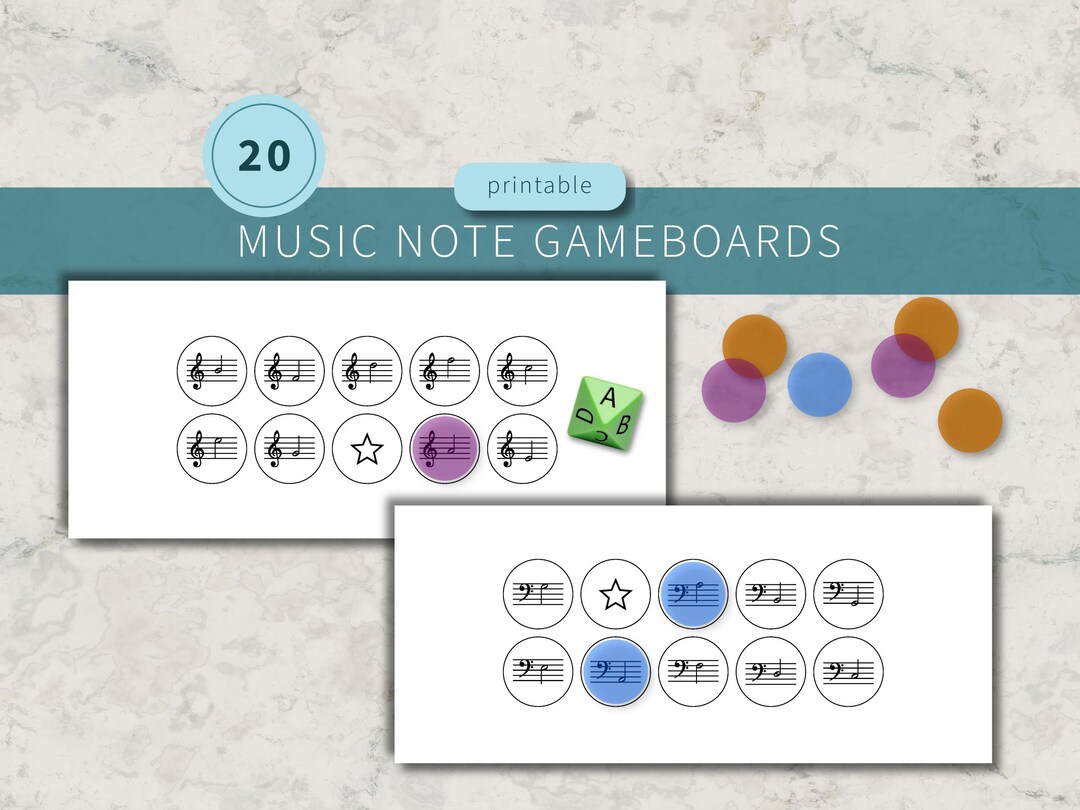 Music Note Matching Game, Treble & Bass Clef, Bubble Popper Style ...