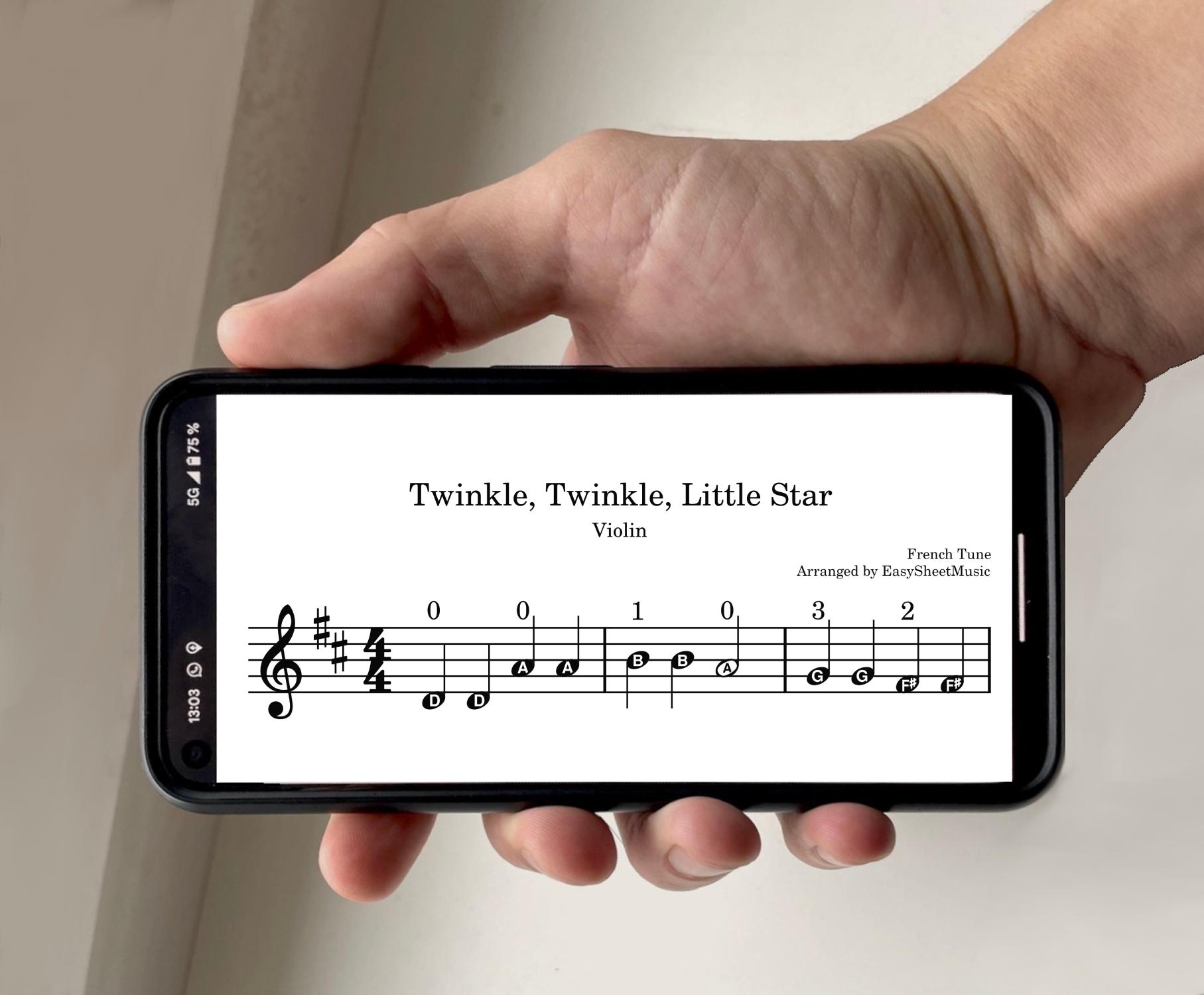 Twinkle Twinkle Little Star | EASY Violin Sheet Music & Audio, PDF/MP3 ...