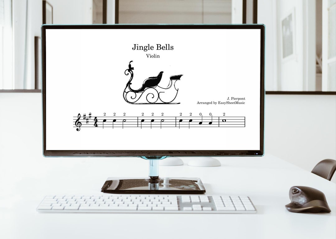 Jingle Bells SIMPLIFIED EASY Violin Sheet Music & Audio, Christmas ...