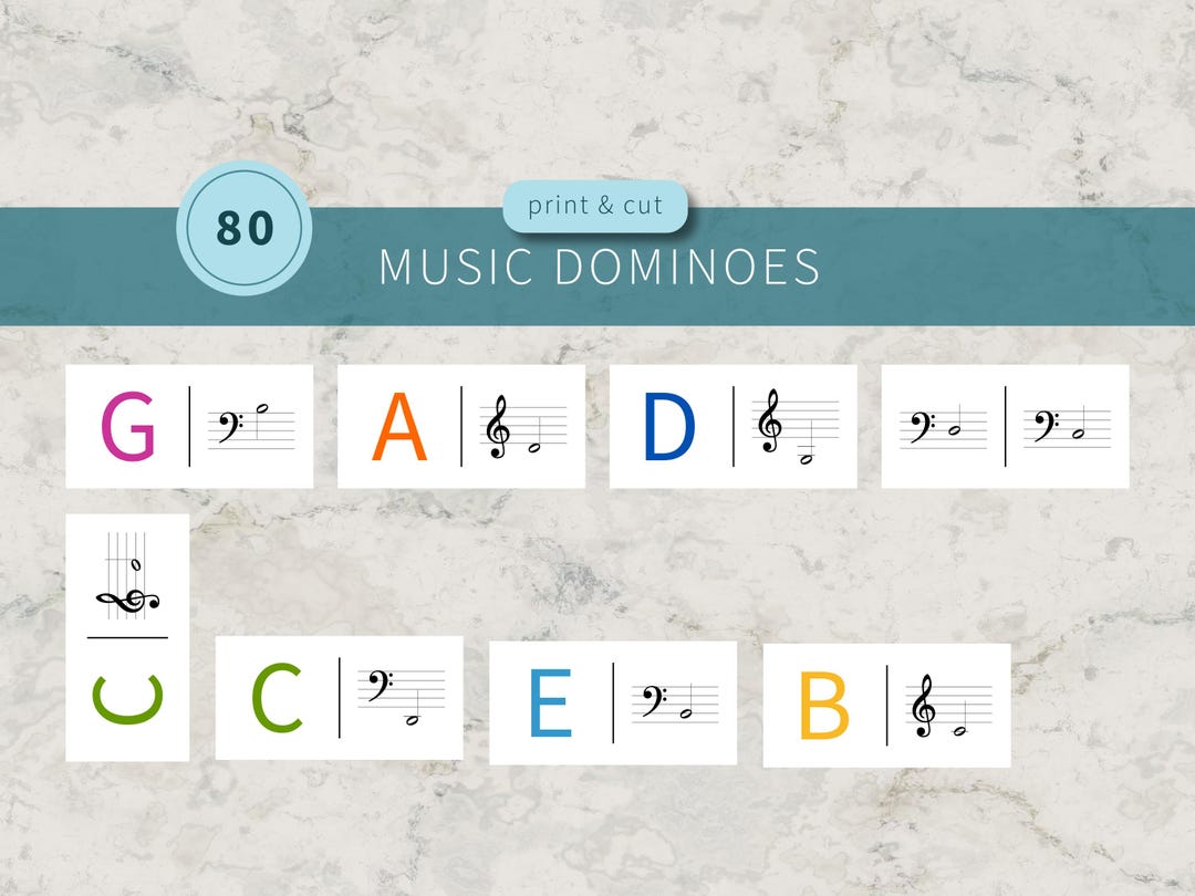 Music Dominoes Printable, Treble and Bass Clef - Etsy