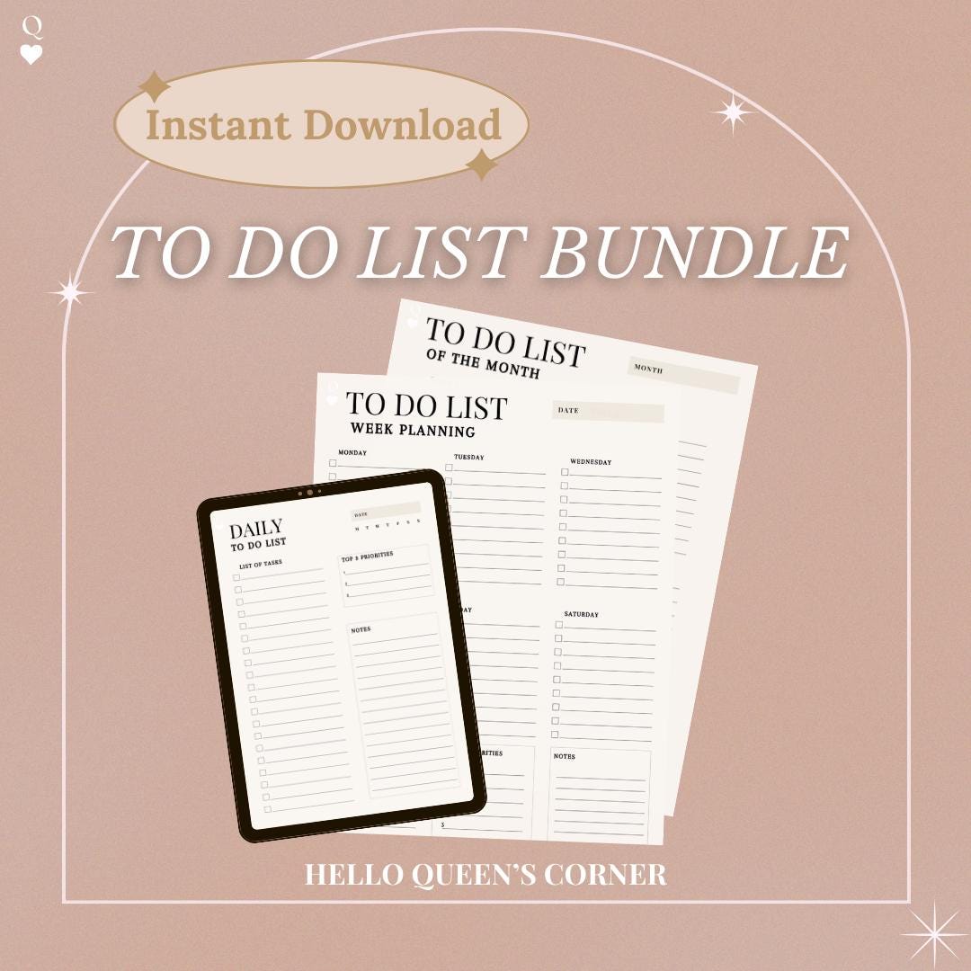 Cute Organization TO-DO LIST Printable Pack - Bundle Monthly, Weekly ...