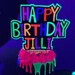 Glow Party Cake Topper, Colorful Neon Birthday Cake, Personalized ...