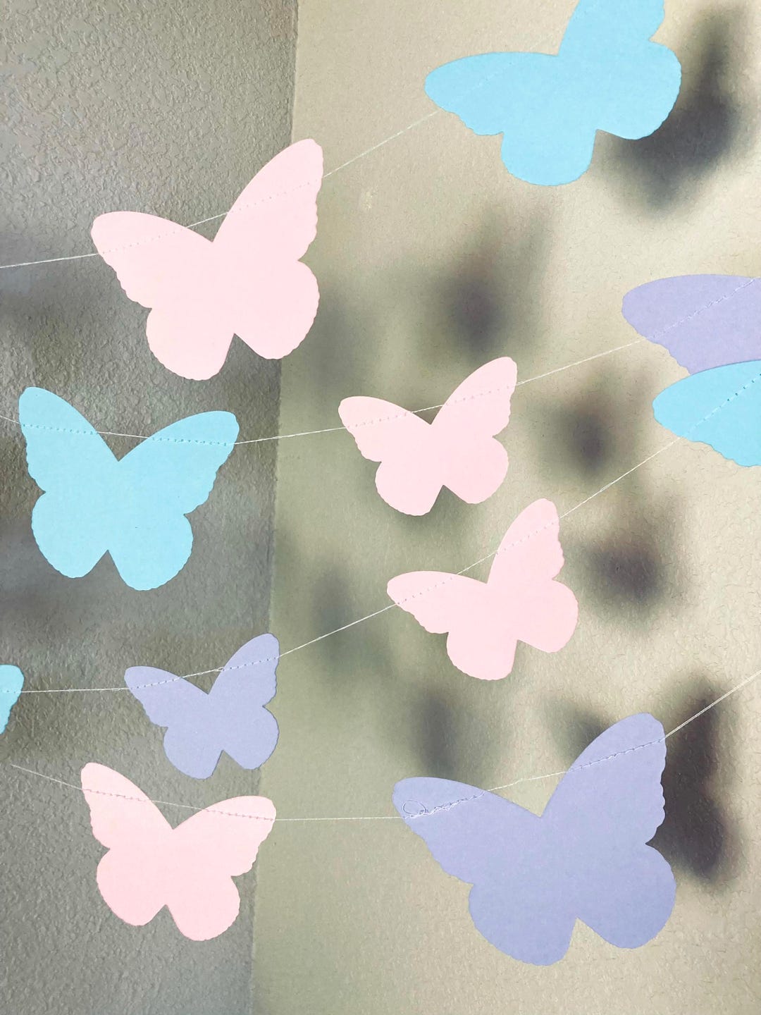 Pastel Butterfly Birthday Garland, Pink and Purple Butterfly Party ...
