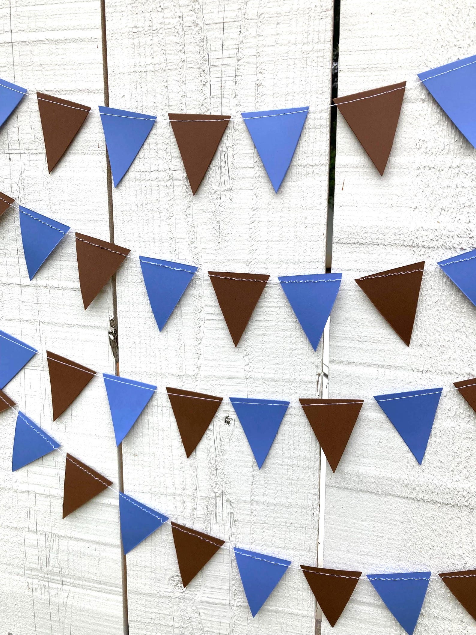 Tufts University Graduation Party Garland, Blue and Brown Triangle ...