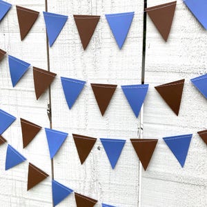 Tufts University Graduation Party Garland, Blue and Brown Triangle ...