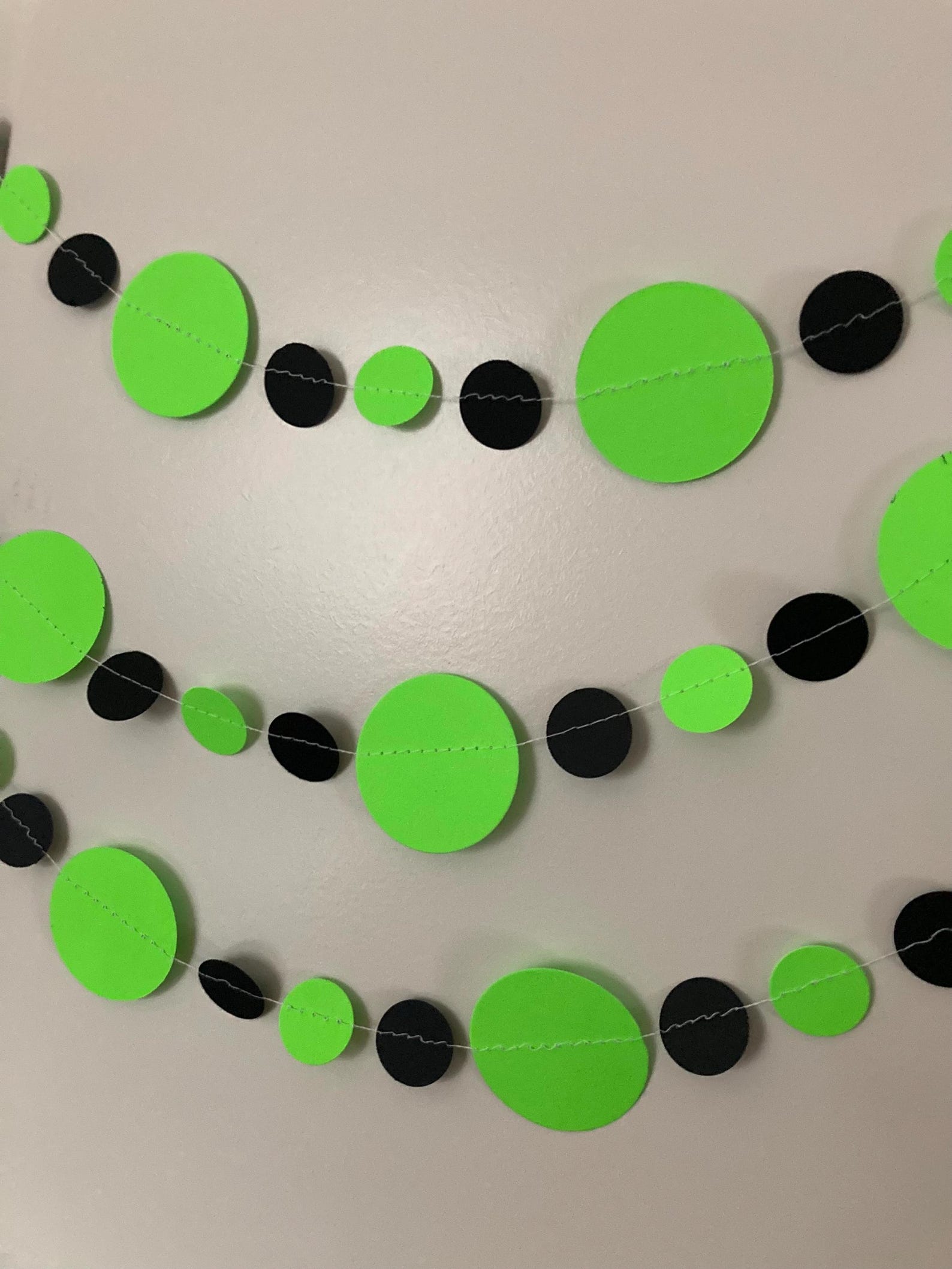 Neon Green and Black Party Garlands, Brat Summer Party, Paper Circle ...