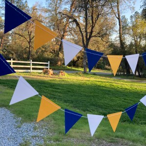 Graduation Decoration, Blue and Gold, Graduation Garland, Triangle ...