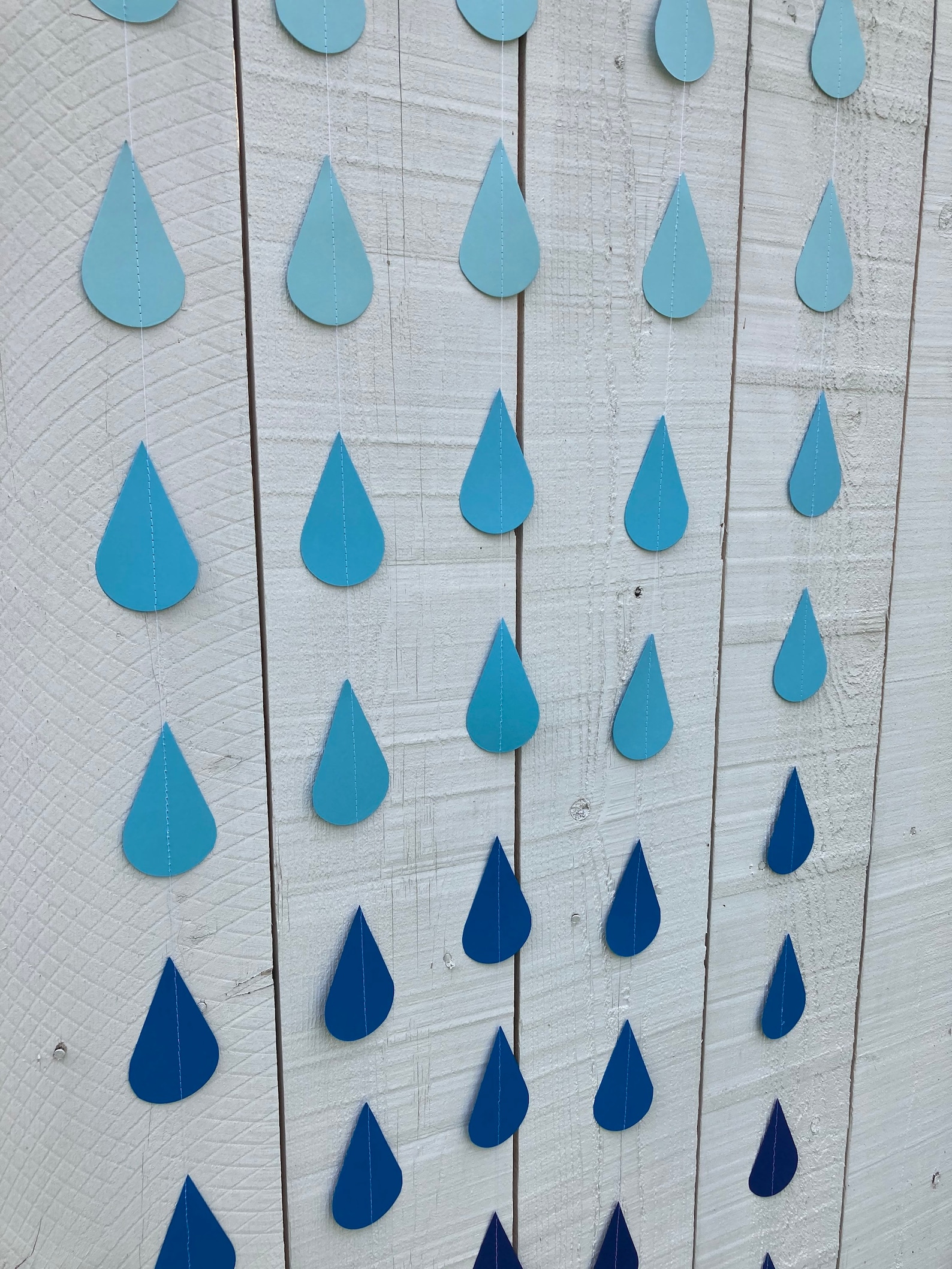 Ombré Blue Large Raindrop Garland, Blue Ombré Sprinkle Garland, Baby ...