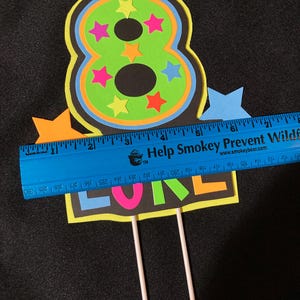 Personalized Neon Glow Party Cake Topper, Handmade Birthday Cake Decor ...