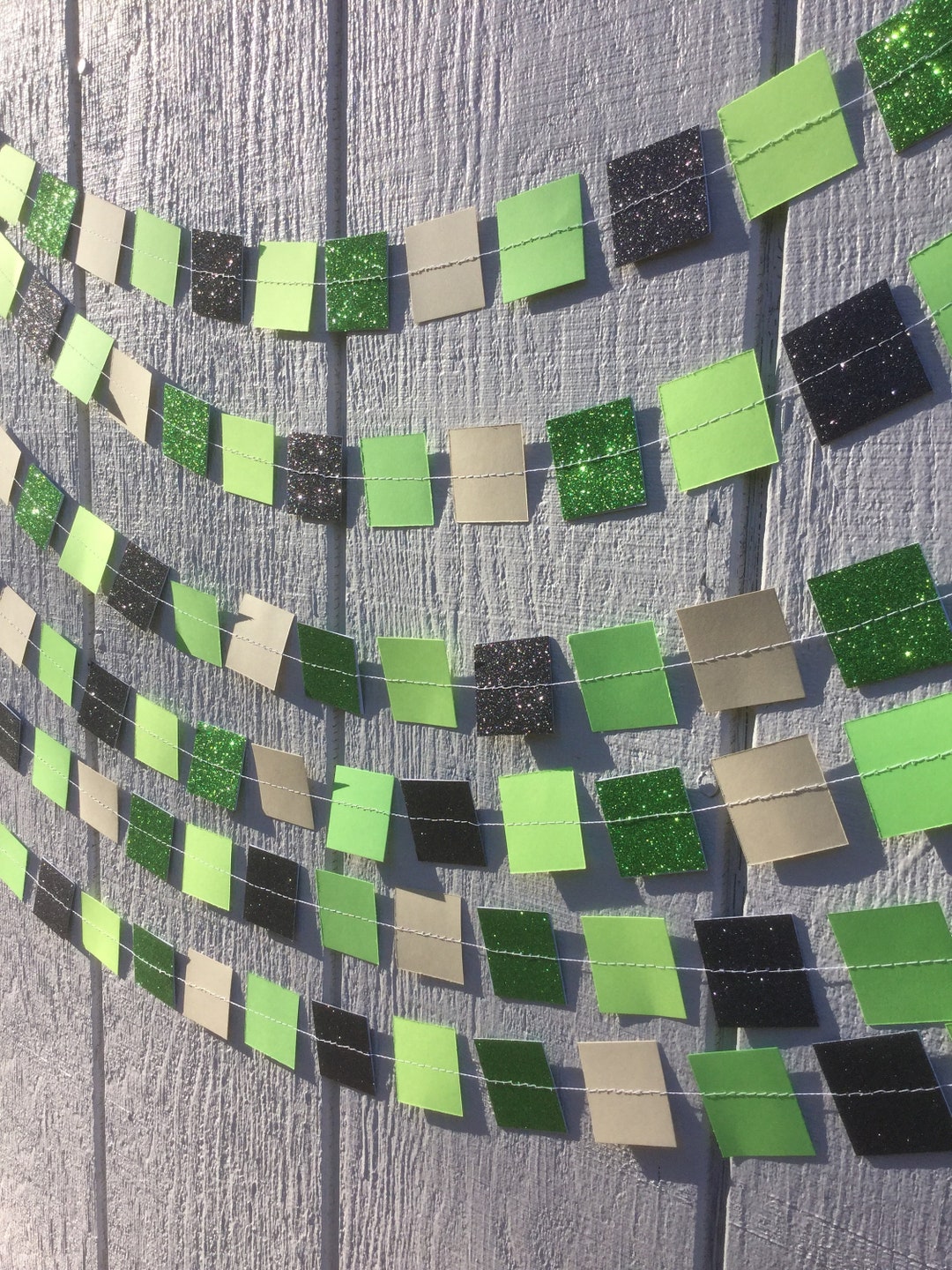 Square Party Garland Decoration With Glitter, Video Game Birthday ...