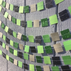 Square Party Garland Decoration With Glitter, Video Game Birthday ...