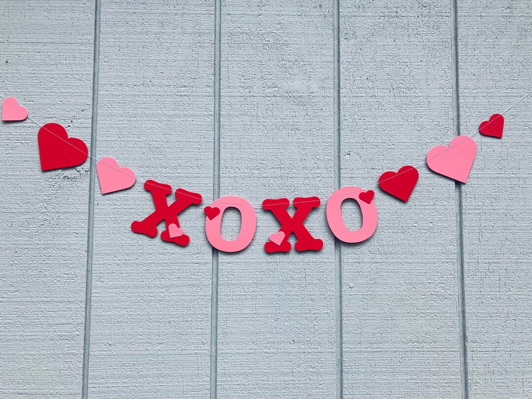 Valentine's Day Banner, XOXO Banner, Cute Valentine's Day Decoration ...